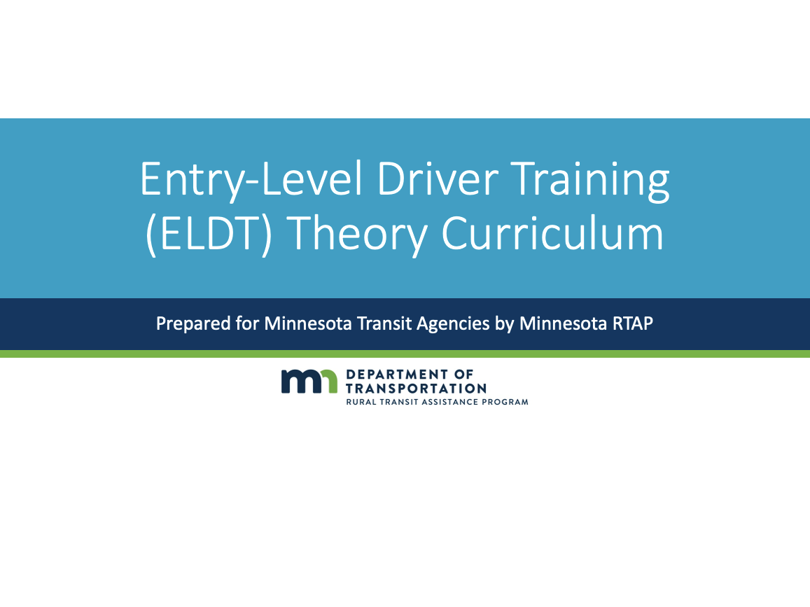 Entry-Level Driver Training (ELDT) Resources | Minnesota Rural Transit ...